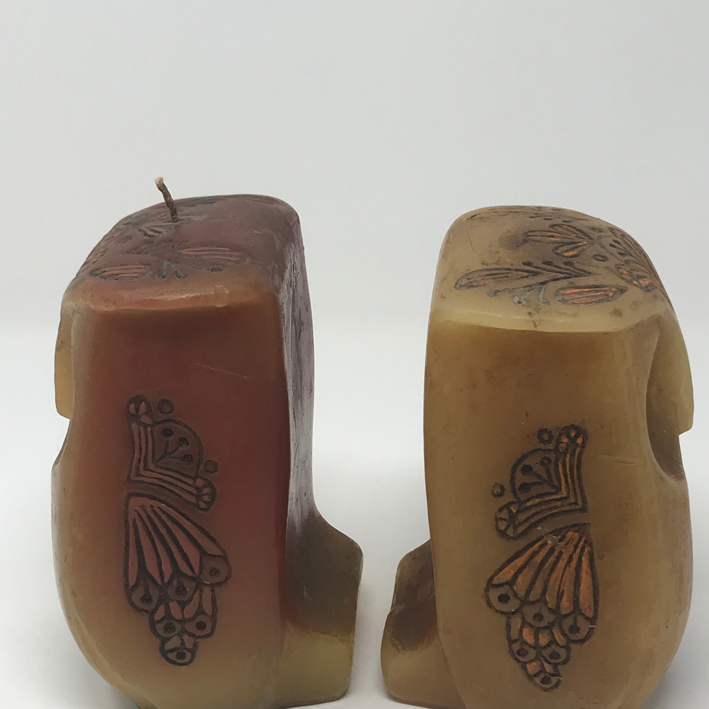 Pair MCM Owl Pillar Candle Chunky Owl Candle 70s Animal Candles ...