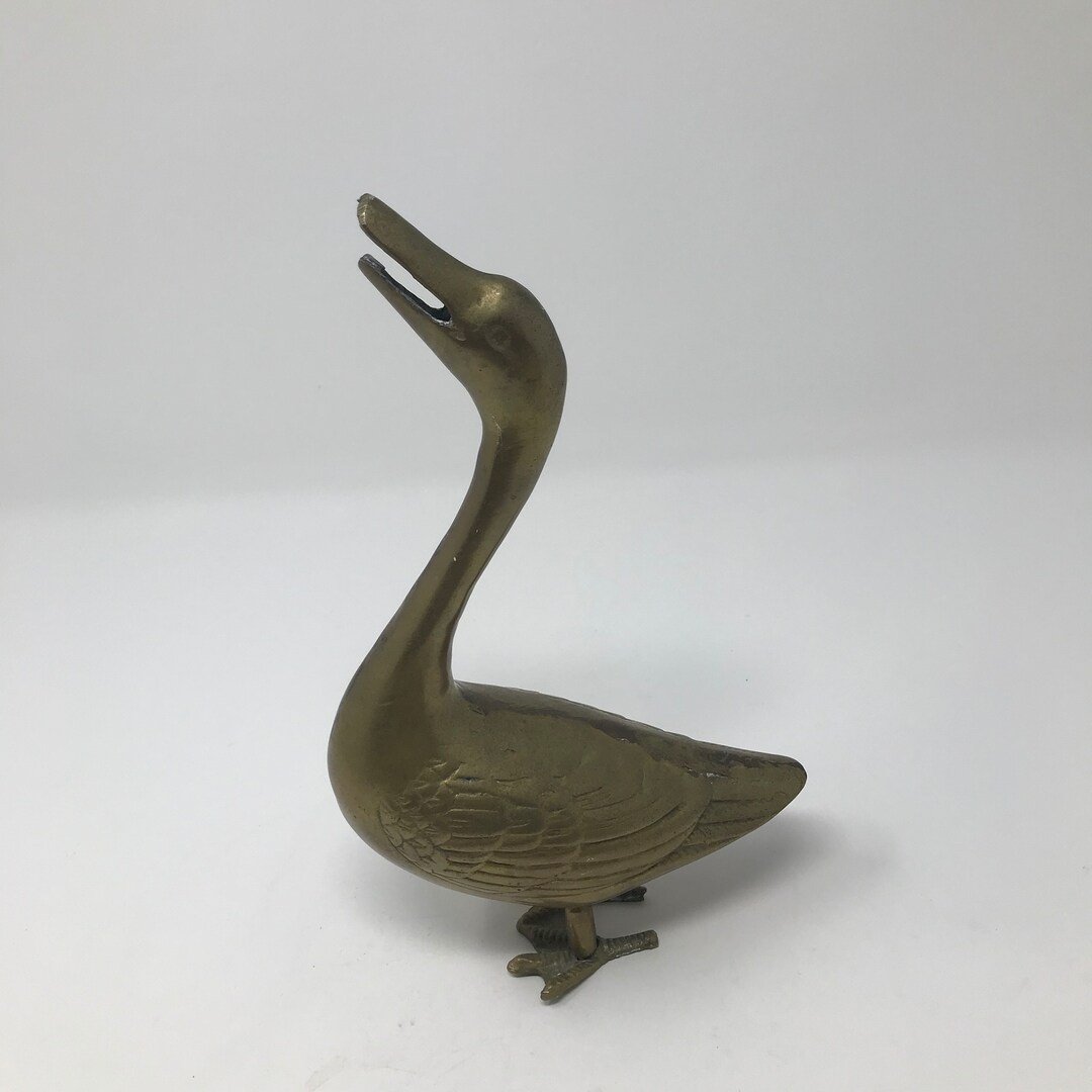Large Brass Goose large Brass Swan brass Figurine bird Collectors bird ...