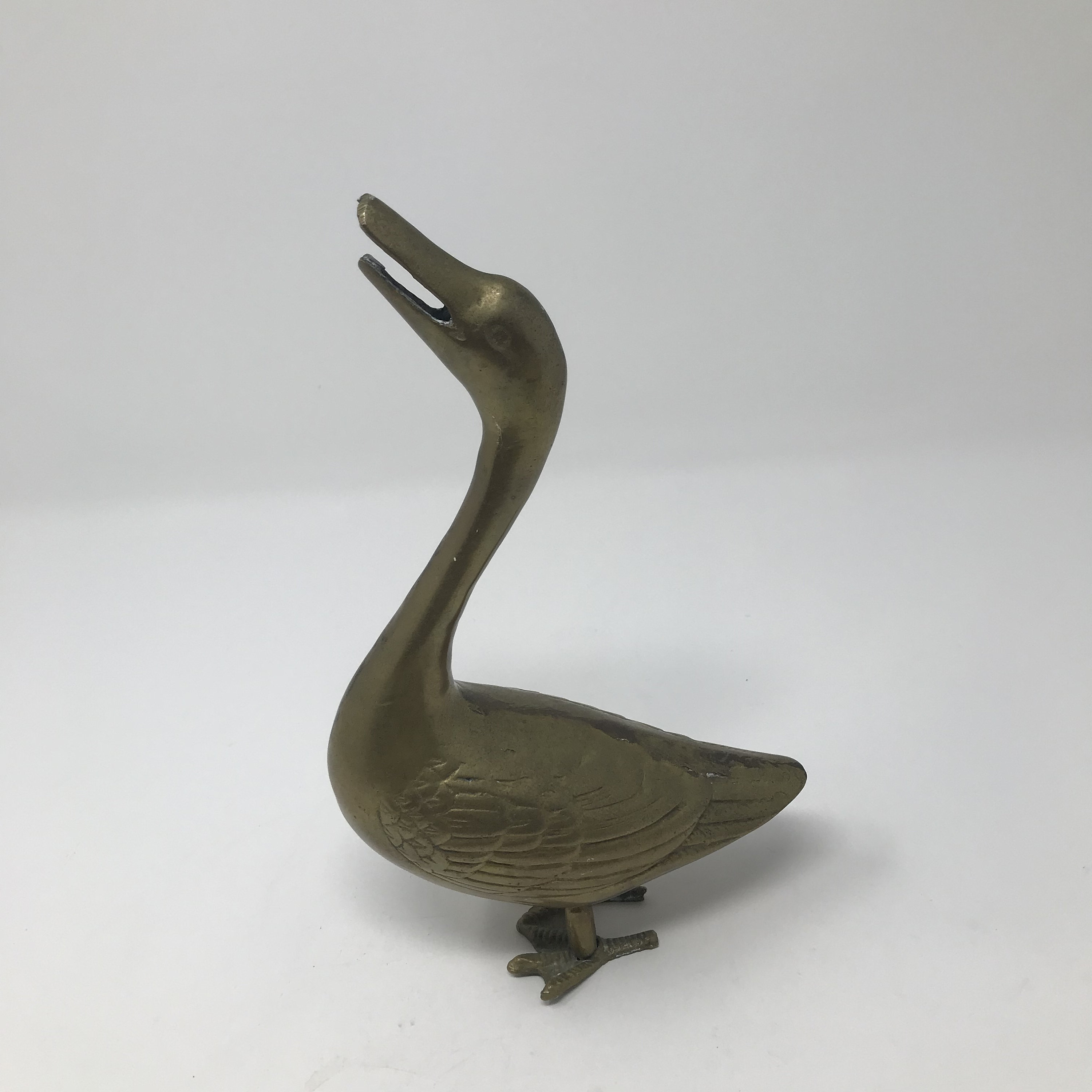 Large Brass Goose large Brass Swan brass Figurine bird Collectors bird ...