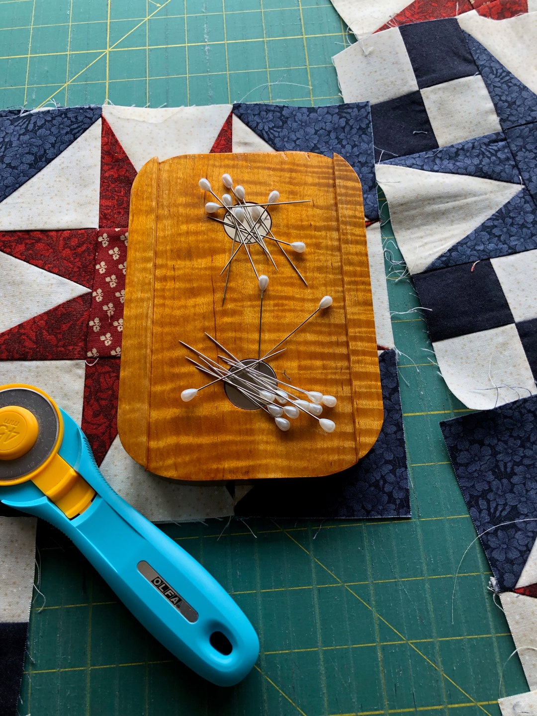 Quilting Pin Tray Tiger Maple Pin Tray / Quilting Supplies/ - Etsy