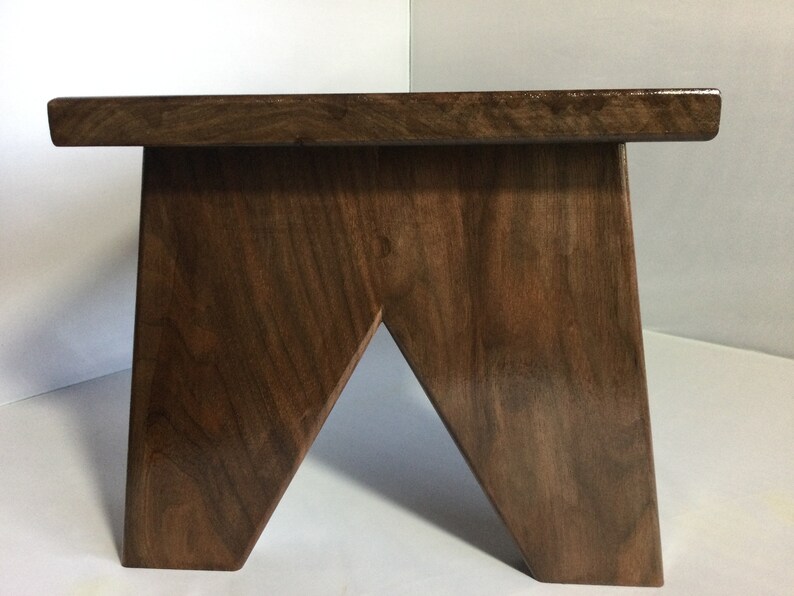 Mid-century Modern Step Stool Adult Walnut Hardwood Step Stool ...