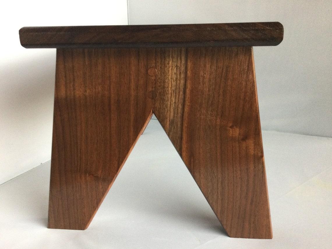 Mid-century Modern Step Stool Adult Walnut Hardwood Step - Etsy