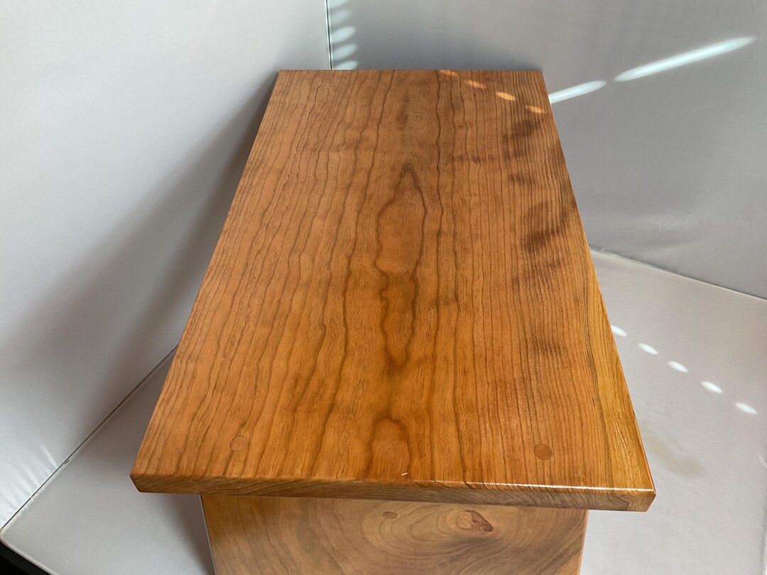 Extra Wide Bed Side Step Stool |cherry Hardwood Foot Bench ...