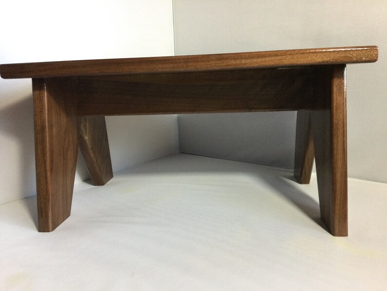 Mid-century Modern Step Stool Adult Walnut Hardwood Step Stool ...