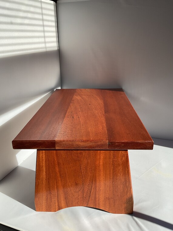 Extra Wide Bed Side Step Stool mahogany Hardwood Foot Bench Handcrafted Step Stoolrepurposed Wood Etsy