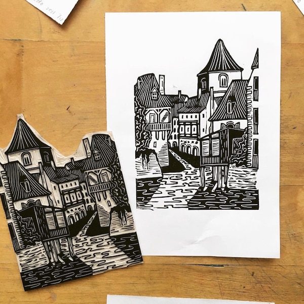Linocut Print - Etsy