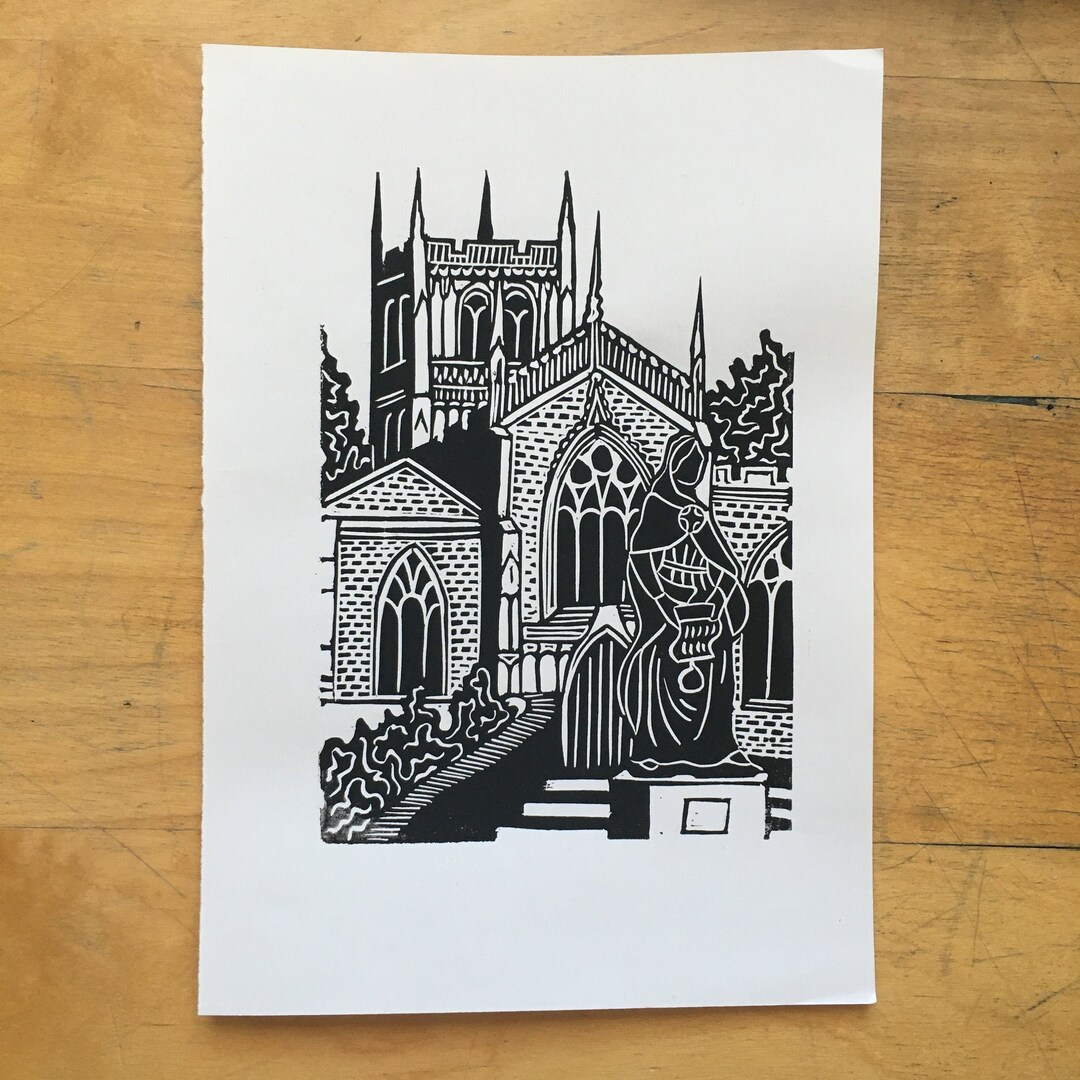 Lady Wulfrun Wolverhampton Original Handmade Linocut Print - Etsy