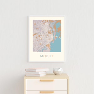 Mobile Map, Mobile Alabama, Mobile Print, Mobile Poster, Mobile Art ...
