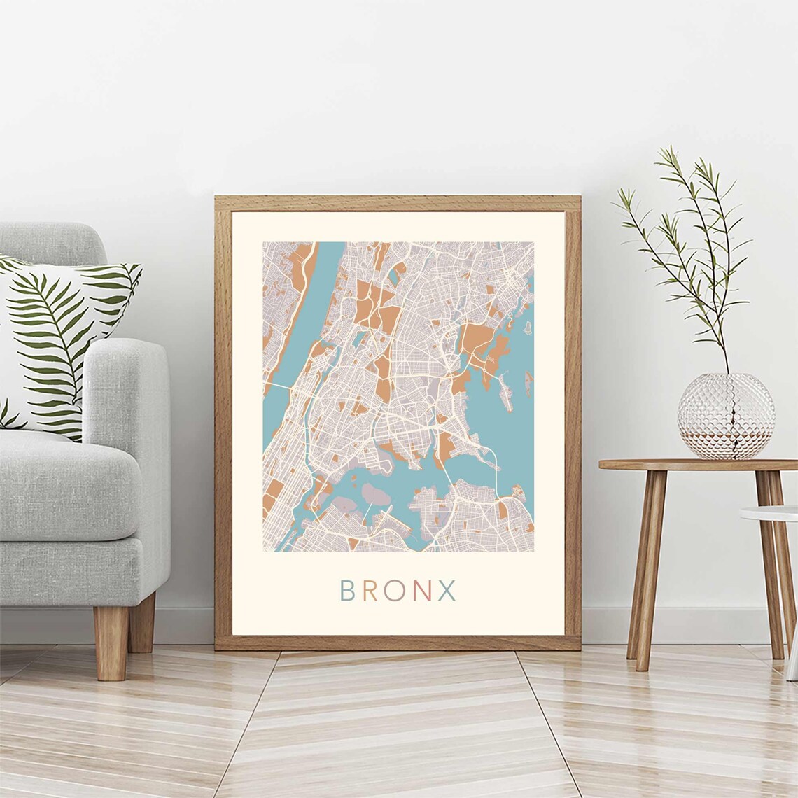 Bronx Map Print Bronx NY Bronx City Map Bronx Art Print - Etsy