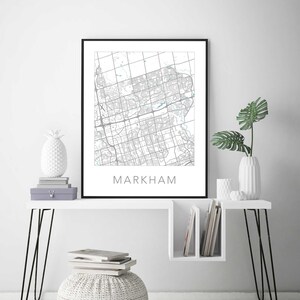 Markham Map, Markham ON, Markham City Map, Markham Wall Art, Markham ...