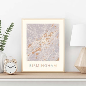 Birmingham Alabama Map, Birmingham Poster, Birmingham Print, Birmingham ...
