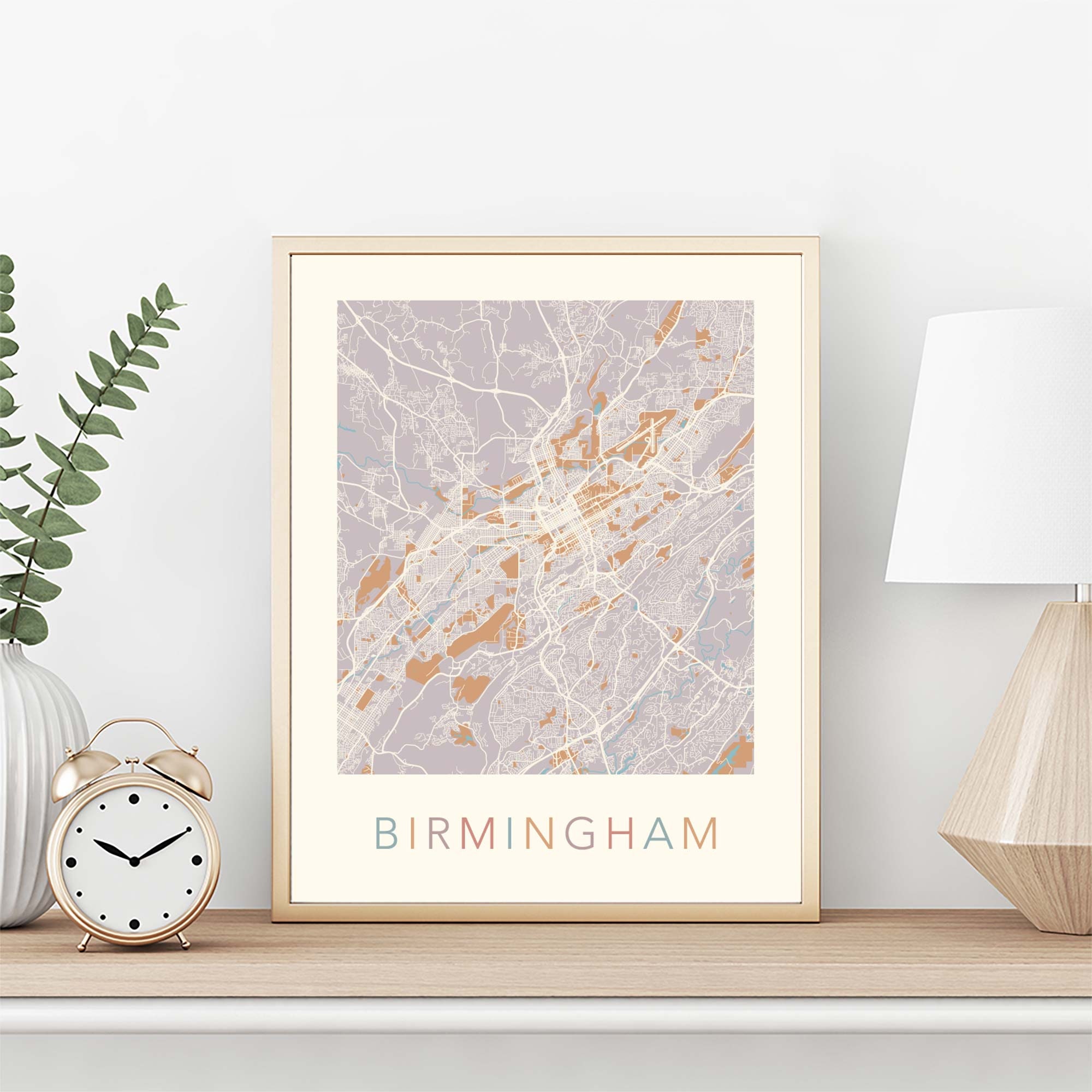 Birmingham Alabama Map Birmingham Poster Birmingham Print | Etsy