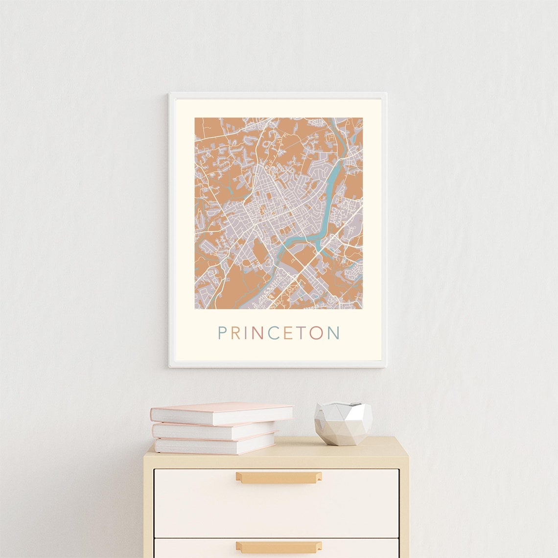 Princeton Map Princeton New Jersey Princeton Print | Etsy