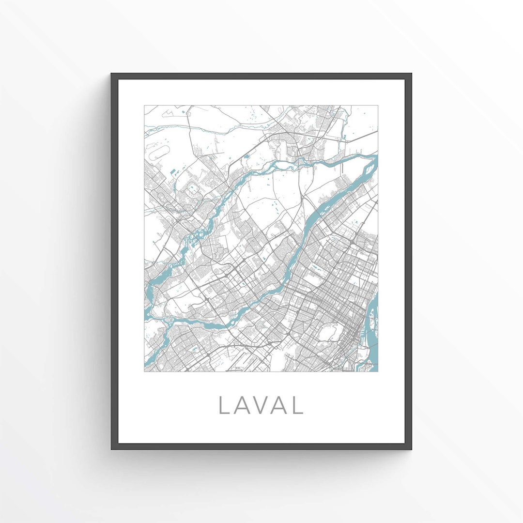 Laval Map Print, Laval QC, Laval City Map, Laval Map Art, Laval Print ...