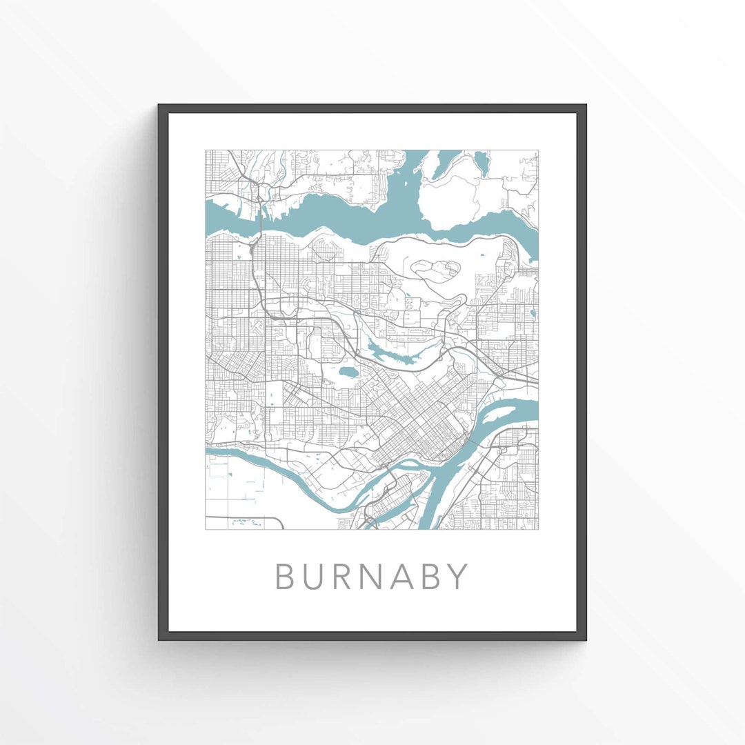Burnaby Map Print, Burnaby BC, Burnaby City Map, Burnaby Home Gift ...