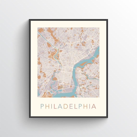 Philadelphia Map Philadelphia Print Philadelphia Poster - Etsy