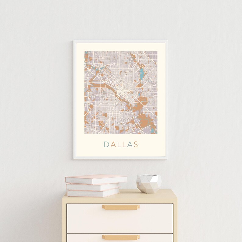 Dallas Map Dallas Poster Dallas Print Map of Dallas Dallas - Etsy