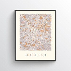 Sheffield Map, Sheffield Print, Sheffield Poster, Map of Sheffield ...