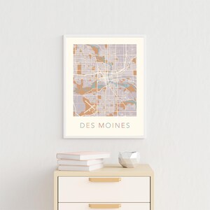 Des Moines Map, Des Moines Poster, Des Moines Print, Des Moines City ...