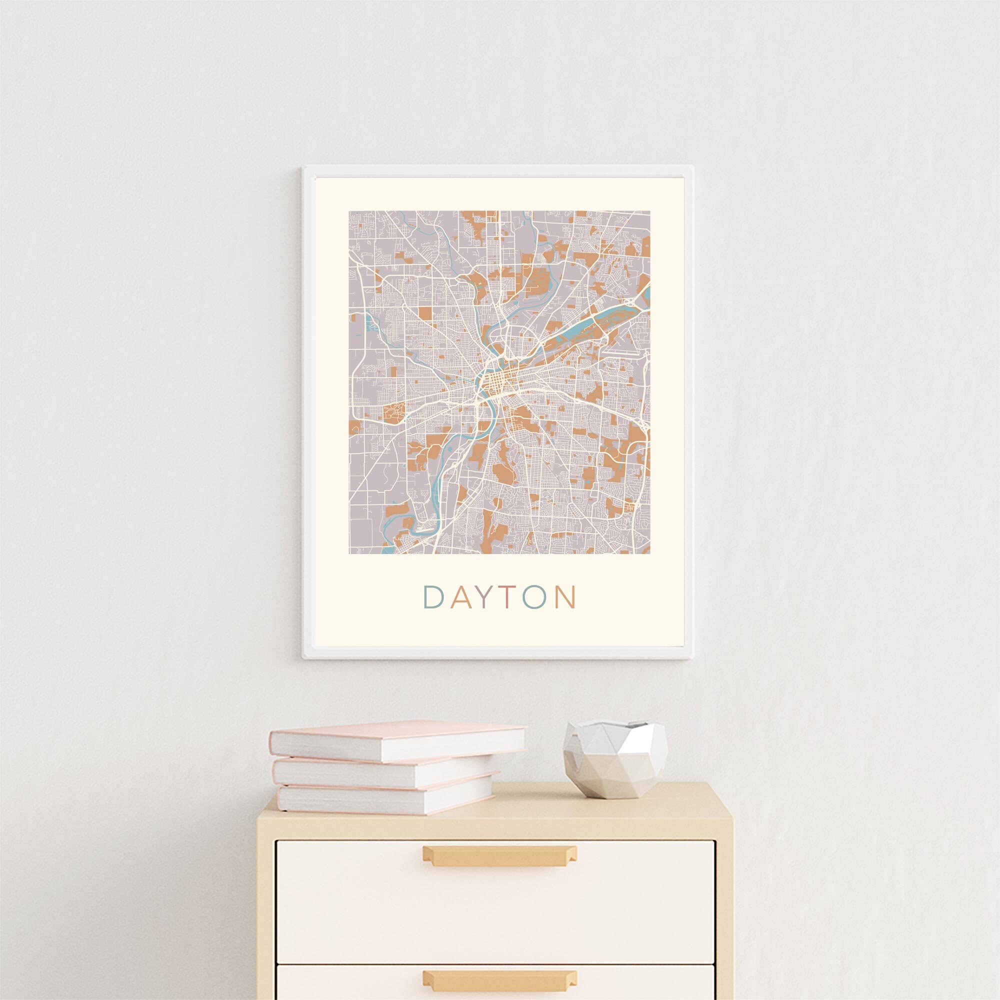 Dayton Map Dayton Ohio Dayton Print Dayton Poster Dayton | Etsy