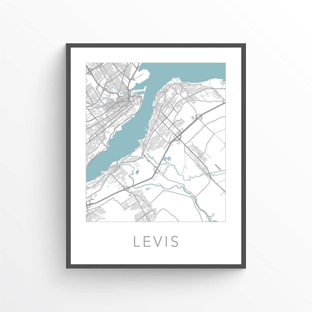 Levis Map Print, Levis QC, Levis City Map, Levis Map Art, Levis Print ...