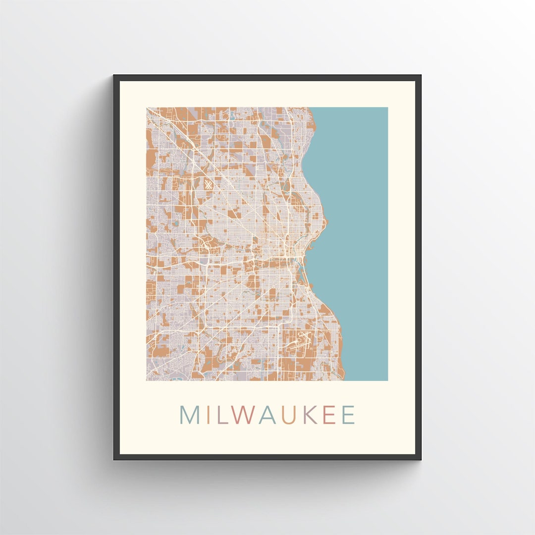 Milwaukee Map, Milwaukee Poster, Milwaukee Print, Milwaukee City Map ...