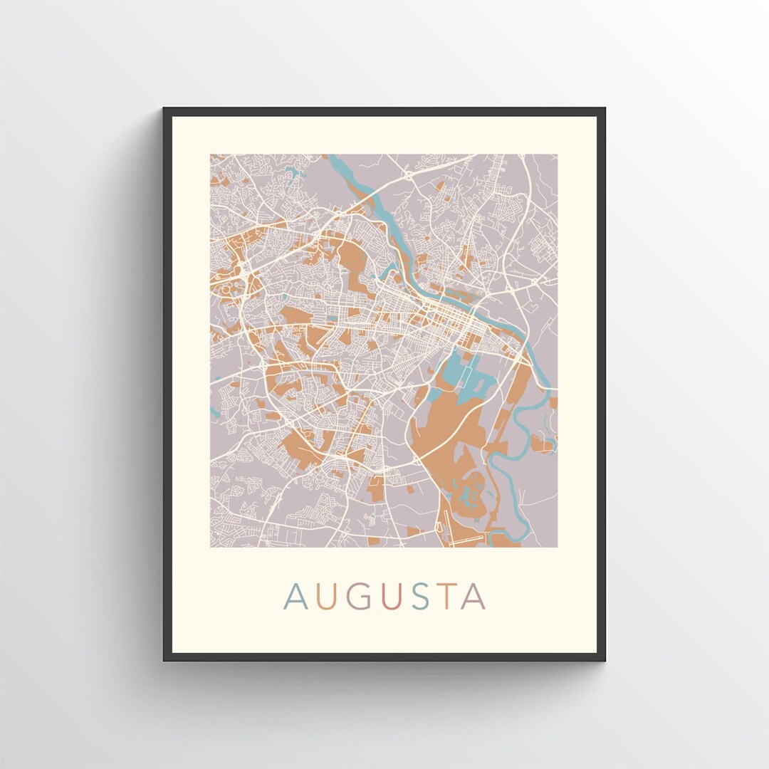 Augusta Georgia Map, Augusta Map, Augusta Print, Augusta Poster ...