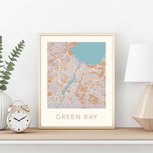 Green Bay Map, Wisconsin, Green Bay Print, Green Bay Poster, Green Bay ...