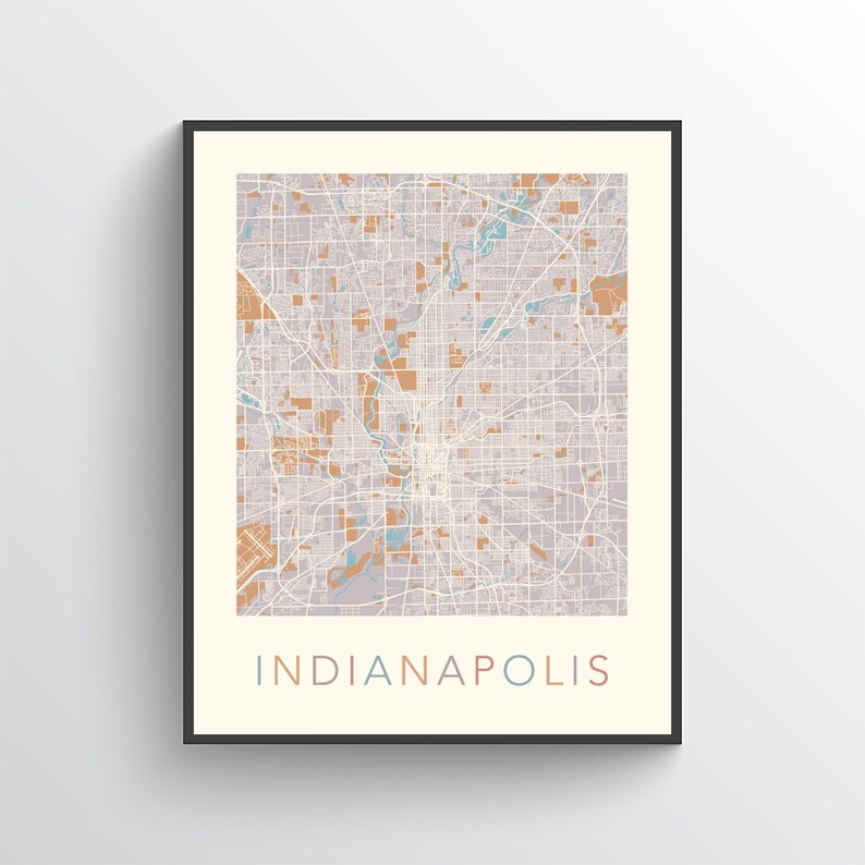 Indianapolis Map, Indianapolis Poster, Indianapolis Print, Indianapolis ...