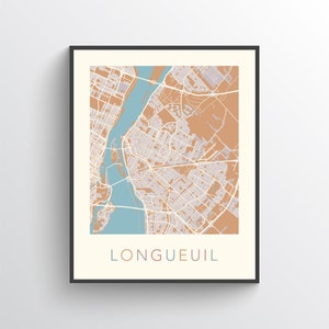 Longueuil Map, Longueuil QC, Longueuil City Map, Longueuil Poster ...