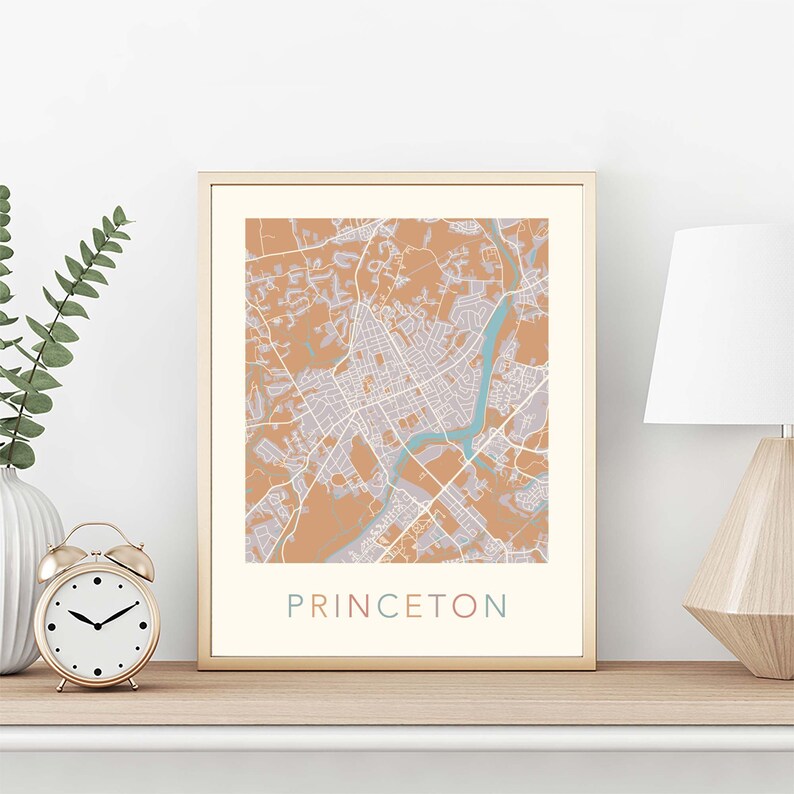 Princeton Map Princeton New Jersey Princeton Print - Etsy