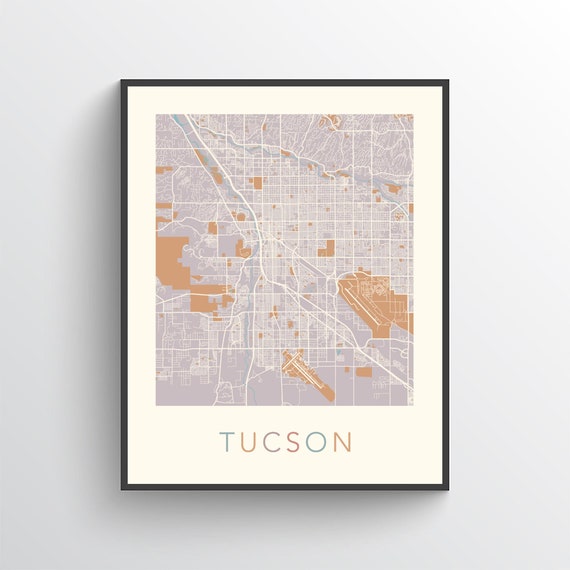 Tucson Wall Art Tucson Map Tucson Print Tucson Wall Decor | Etsy