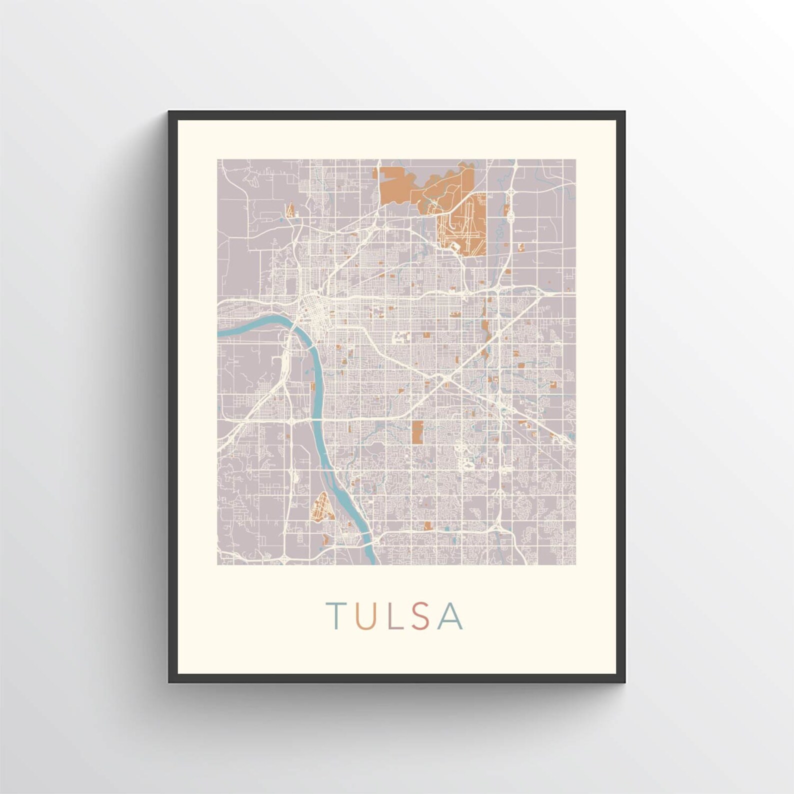 Tulsa Map Tulsa Oklahoma Tulsa Print Tulsa Poster Tulsa | Etsy