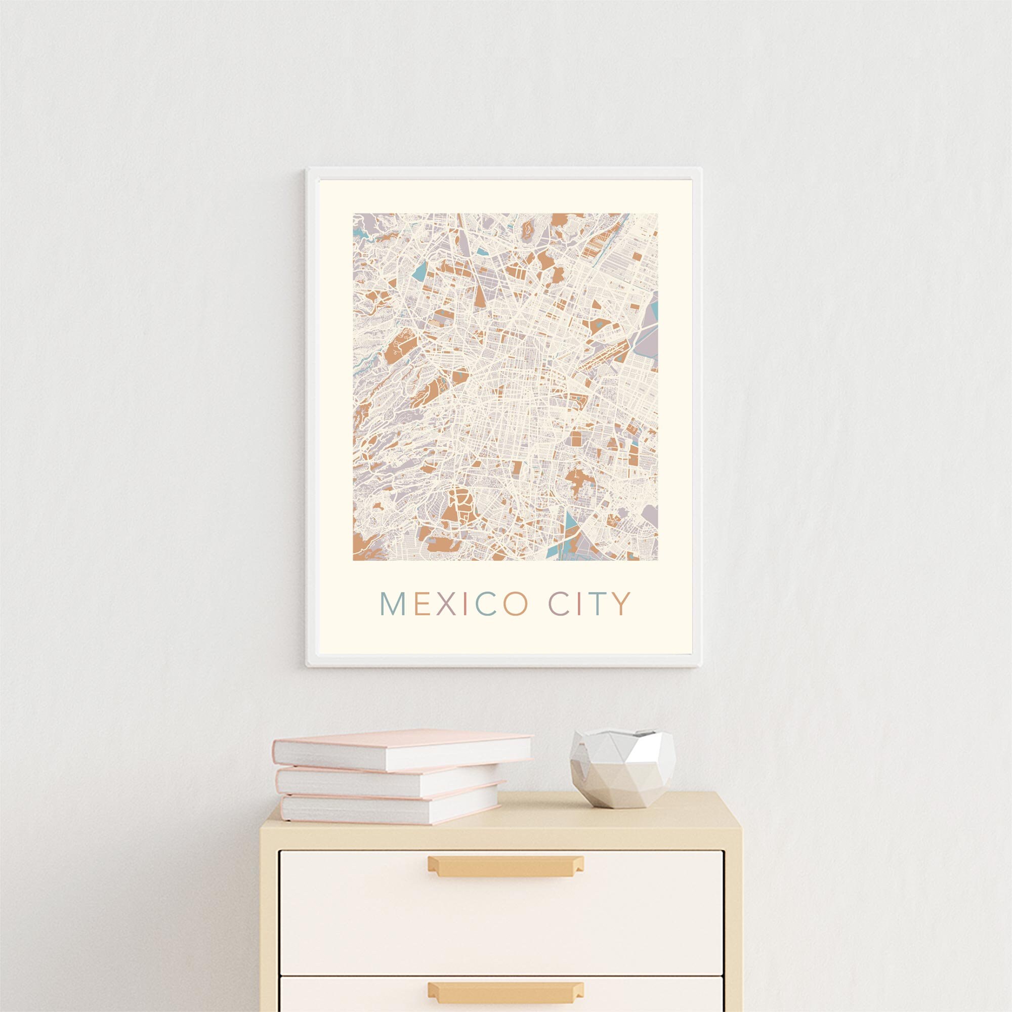 Mexico City Map Mexico City Print Mexico City Poster Mexico | Etsy