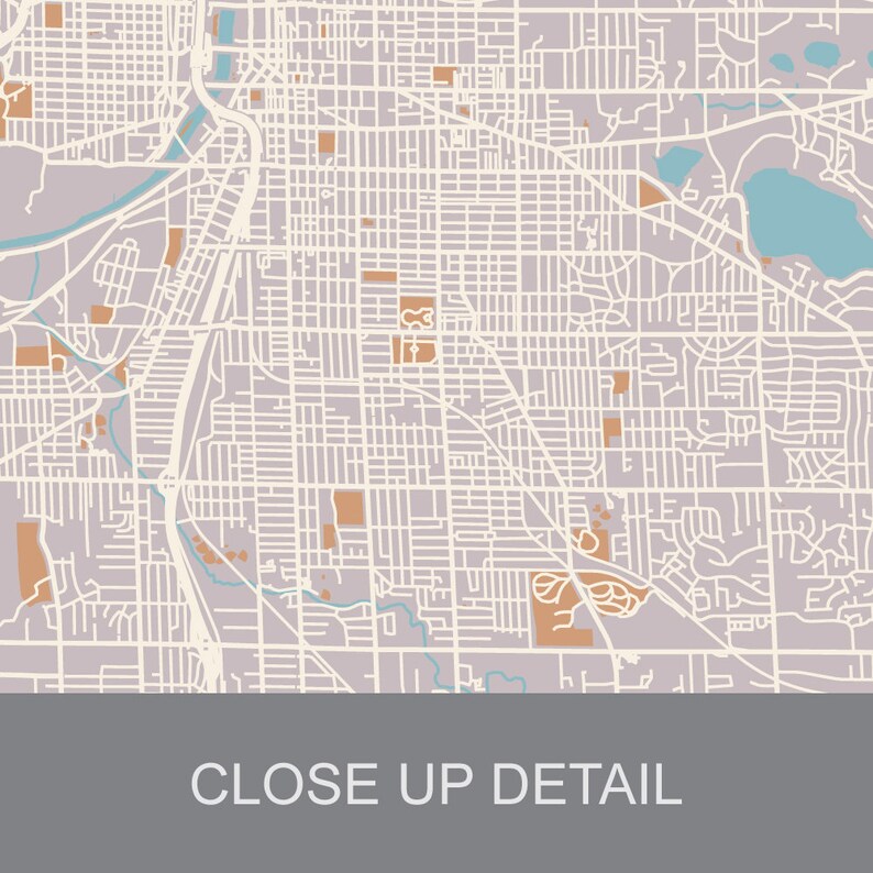 Grand Rapids Map Grand Rapids Poster Grand Rapids Print | Etsy