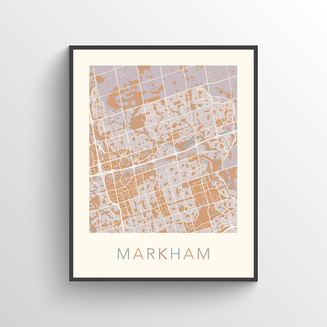 Markham Map, Markham ON, Markham Poster, Markham Map Print, Markham ...
