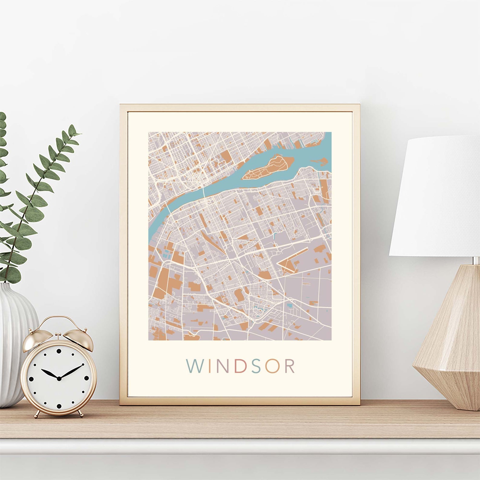 Windsor Map, Windsor ON, Windsor Poster, Windsor Print, Windsor Gift ...