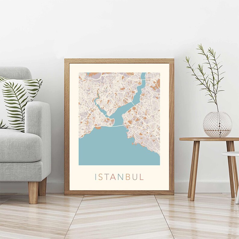 Istanbul Map Istanbul Poster Istanbul Print Map of | Etsy