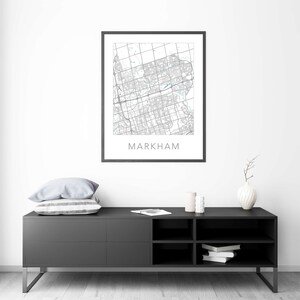Markham Map, Markham ON, Markham City Map, Markham Wall Art, Markham ...