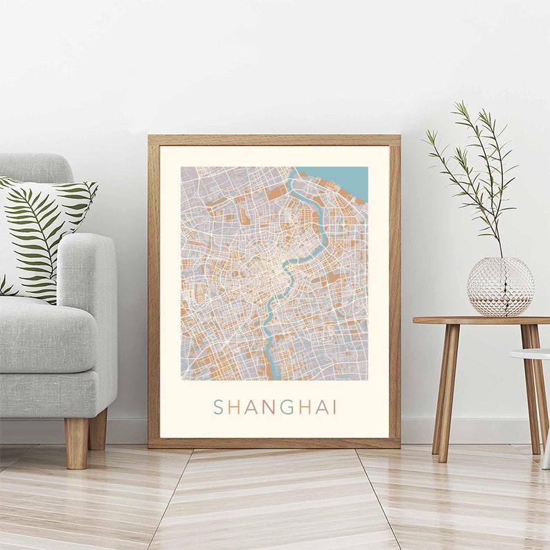 Shanghai Map Shanghai Poster Shanghai Print Shanghai Gift - Etsy