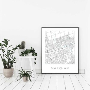 Markham Map, Markham ON, Markham City Map, Markham Wall Art, Markham ...