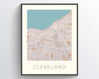 Cleveland Ohio Map Heart Print Ohio Print Heart Map Print - Etsy