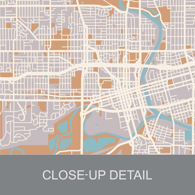 Des Moines Map, Des Moines Poster, Des Moines Print, Des Moines City ...