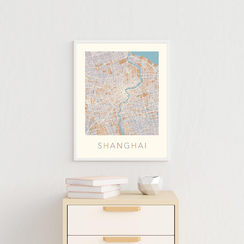 Shanghai Map Shanghai Poster Shanghai Print Shanghai Gift - Etsy
