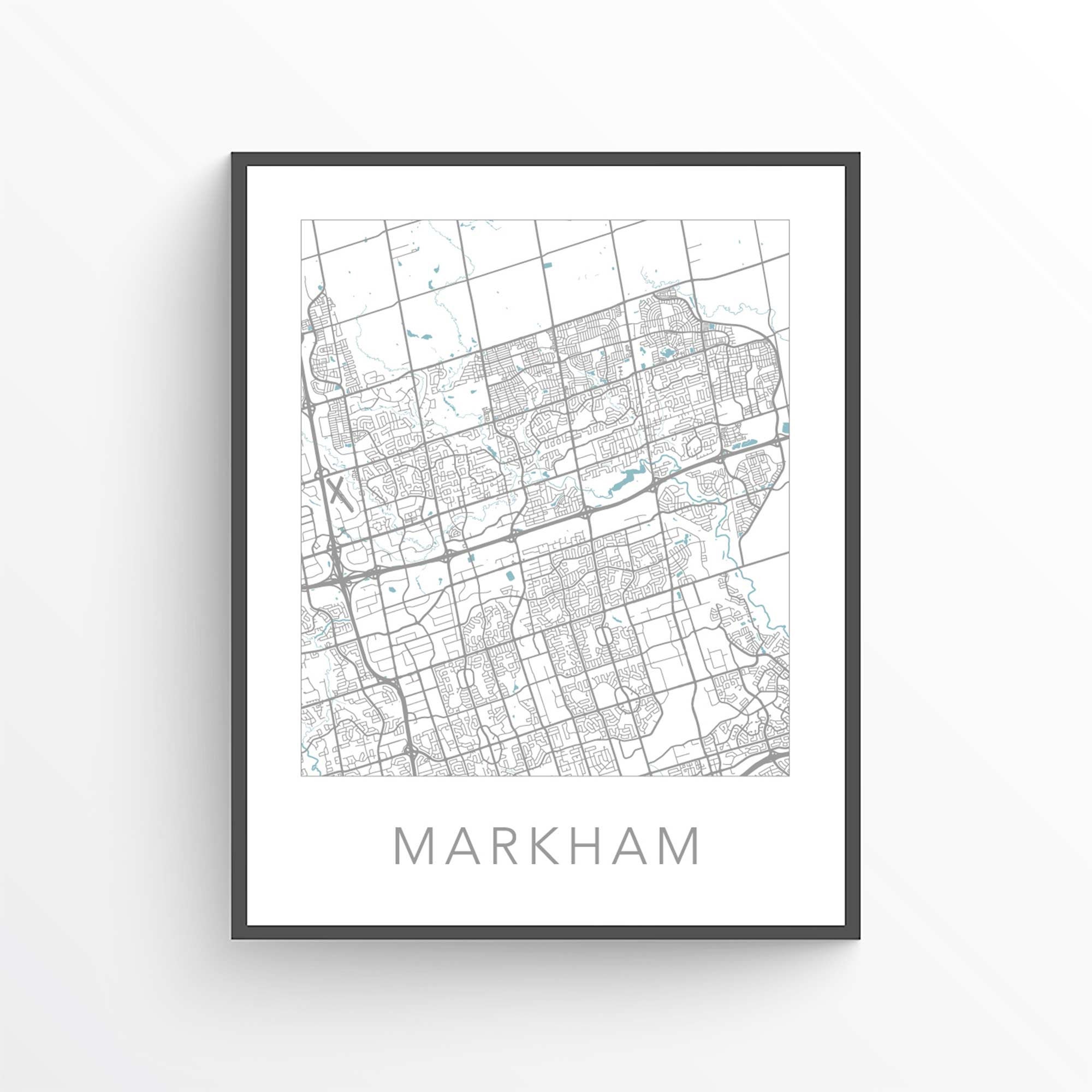 Markham Map Markham ON Markham City Map Markham Wall Art - Etsy Canada
