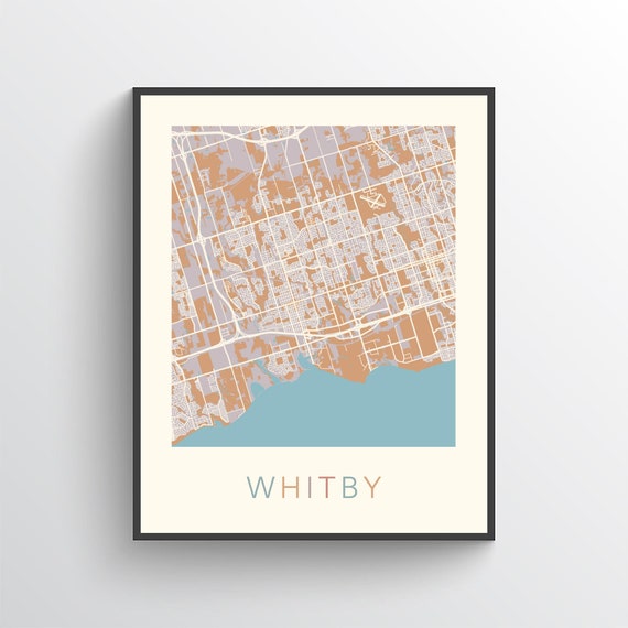 Whitby Map Whitby ON Whitby City Map Whitby Poster Whitby | Etsy
