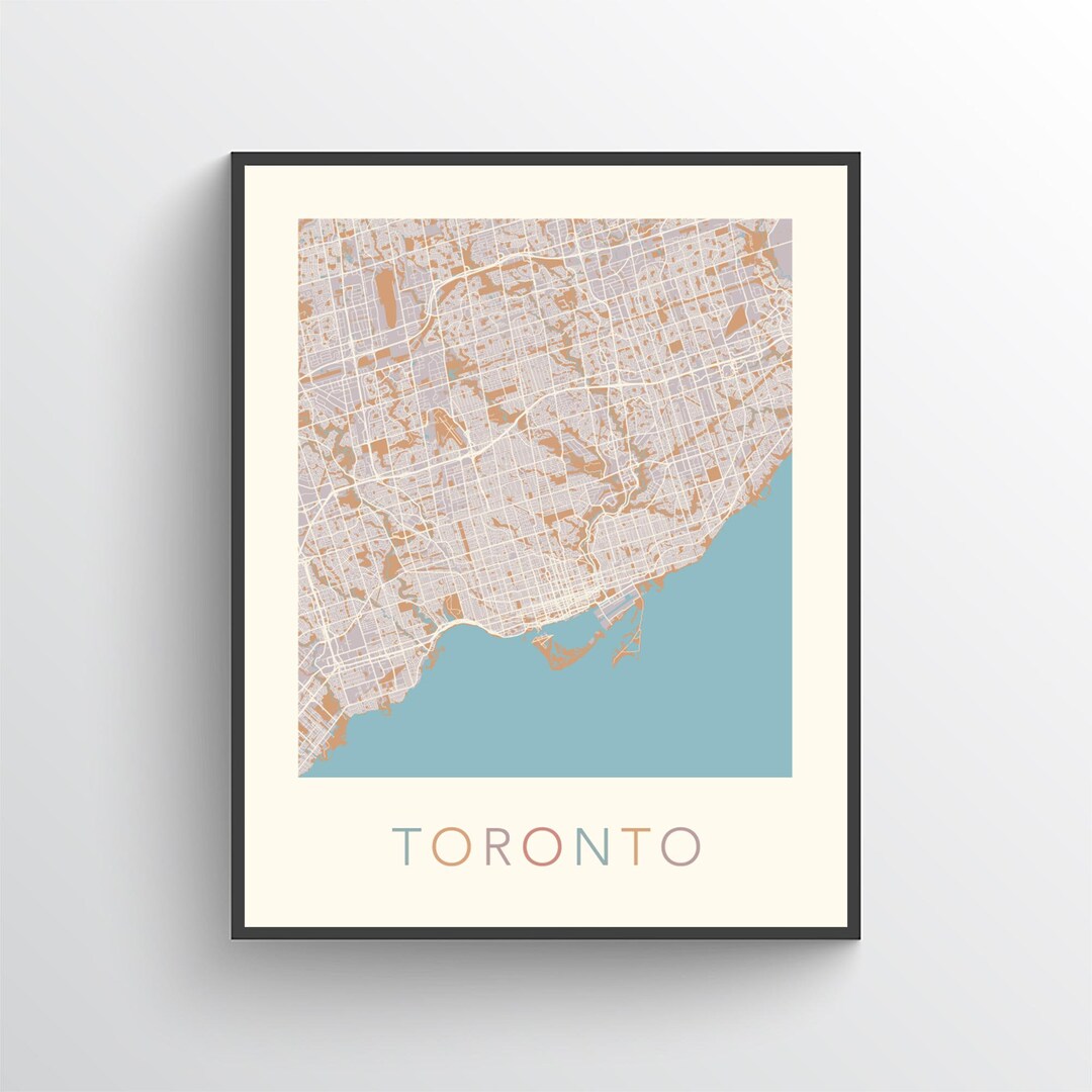 Toronto Map, Toronto ON, Toronto City Map, Toronto Wall Art, Toronto ...