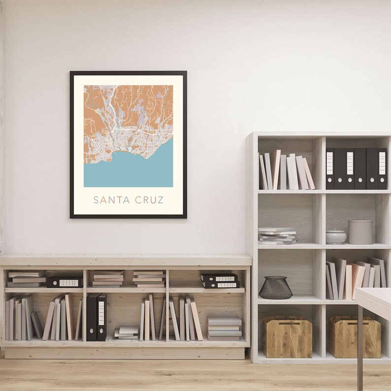 Santa Cruz Map Print Santa Cruz Map Poster Santa Cruz Map - Etsy