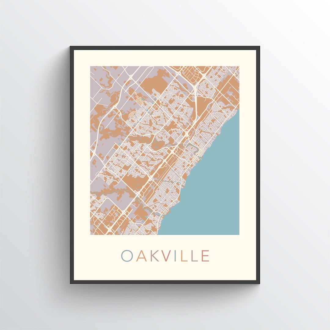 Oakville Map, Oakville ON, Oakville Poster, Oakville Map Print ...