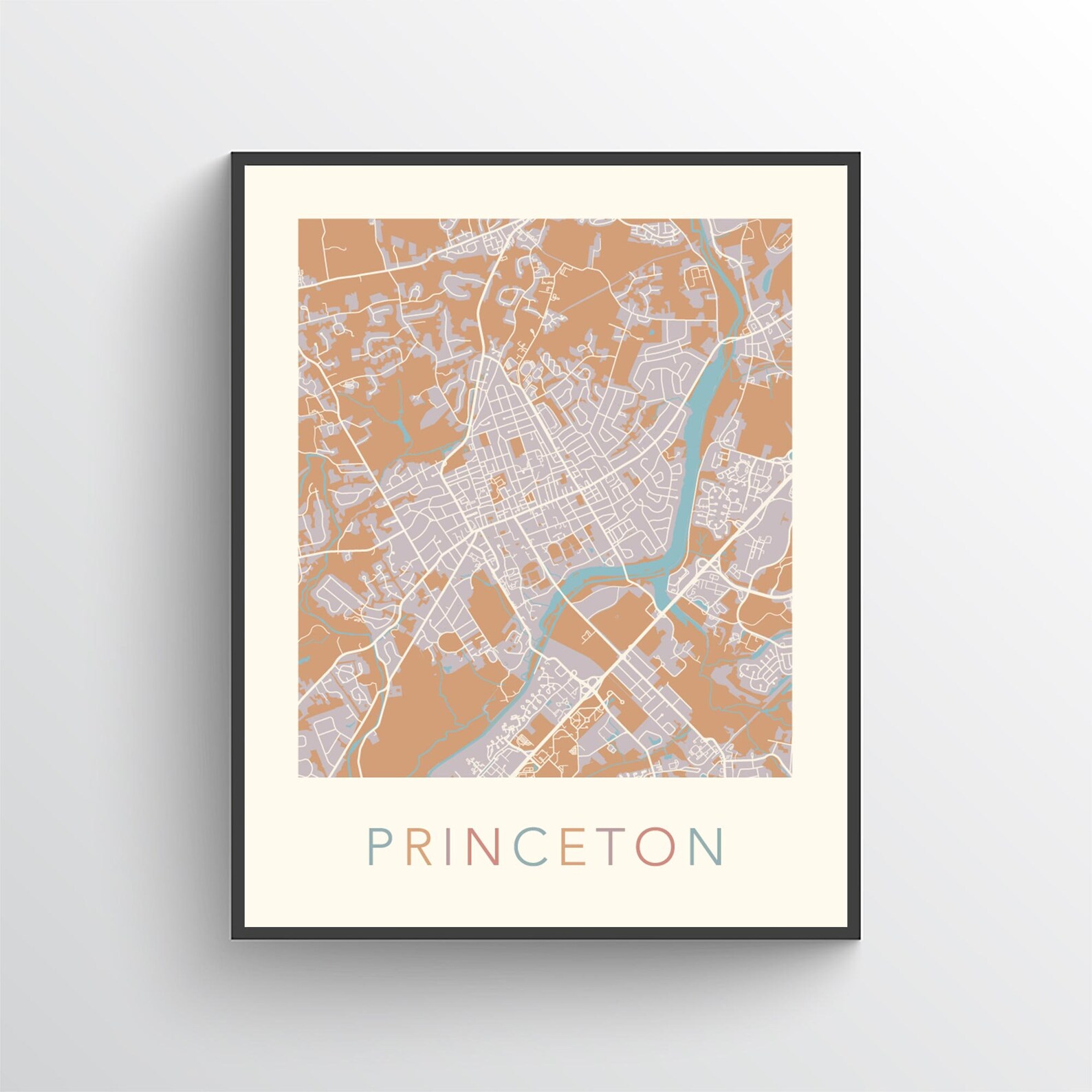Princeton Map Princeton New Jersey Princeton Print - Etsy